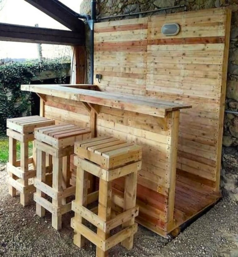 45 imágenes inspiradoras de bares elaborados con pallets - Pallets Decor