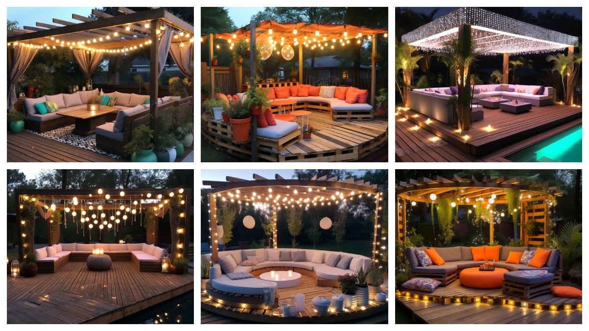 25 Ideas de Pergolas de jardín iluminadas - Pallets Decor