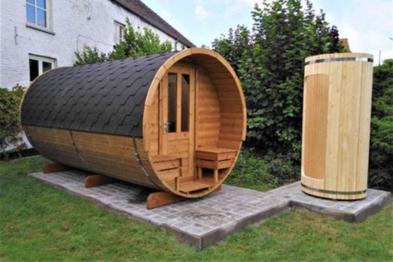 +15 Ideas para hacer sauna barril con palets - Pallets Decor
