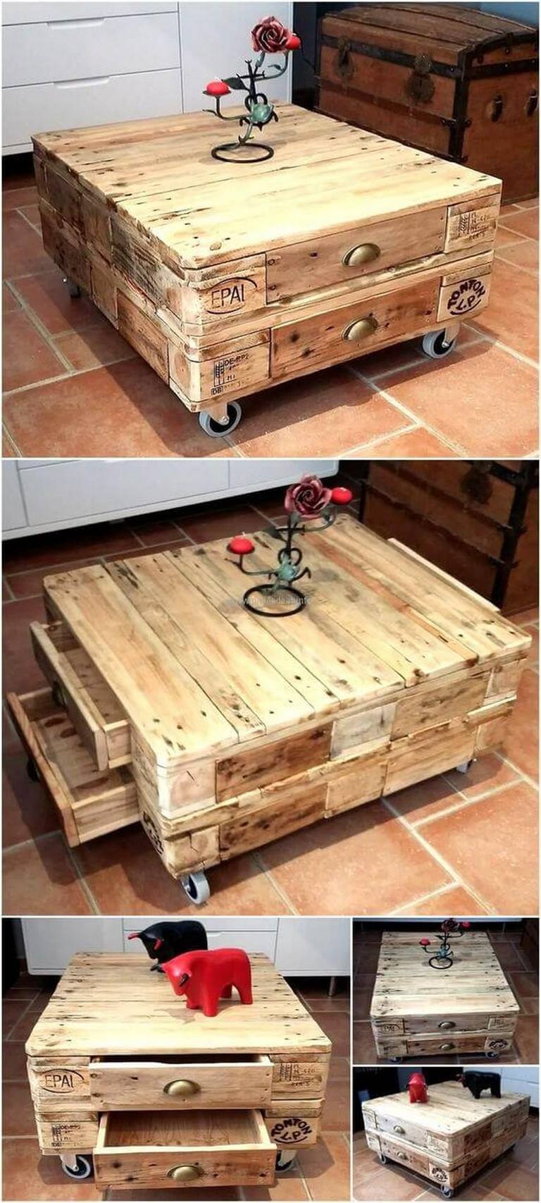 +50 ideas maravillosas de mesas usando pallets - Pallets Decor